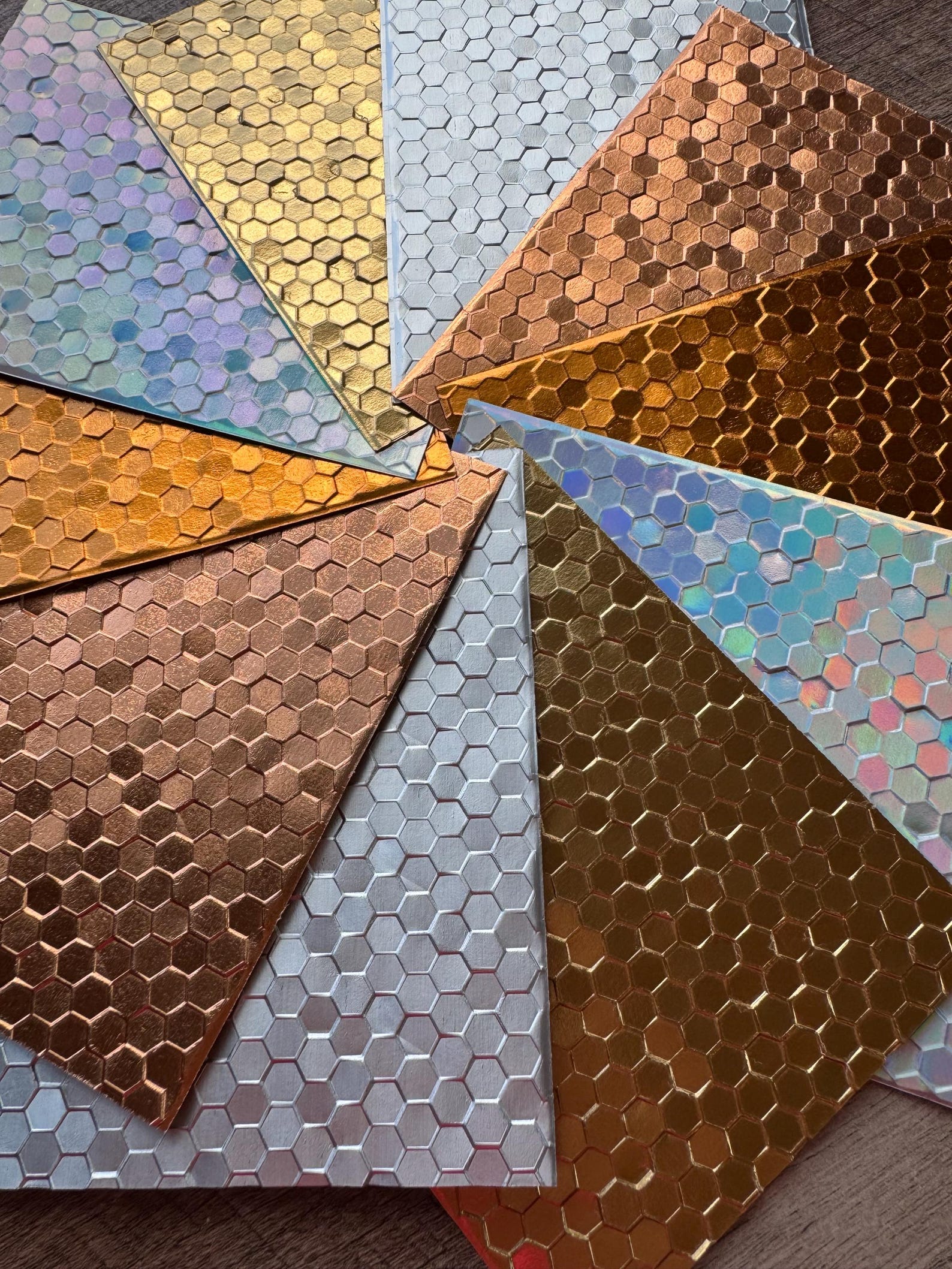 Honeycomb Embossed Metallic Cardstock: Gold, Rose Gold, Silver, Copper ...