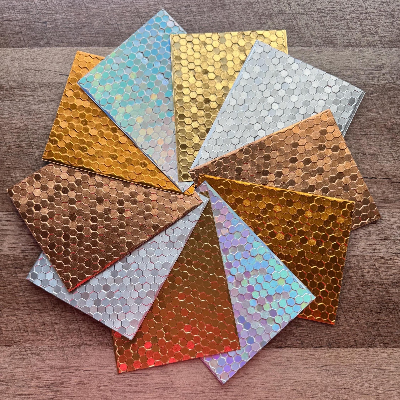 Honeycomb Embossed Metallic Cardstock: Gold, Rose Gold, Silver, Copper ...