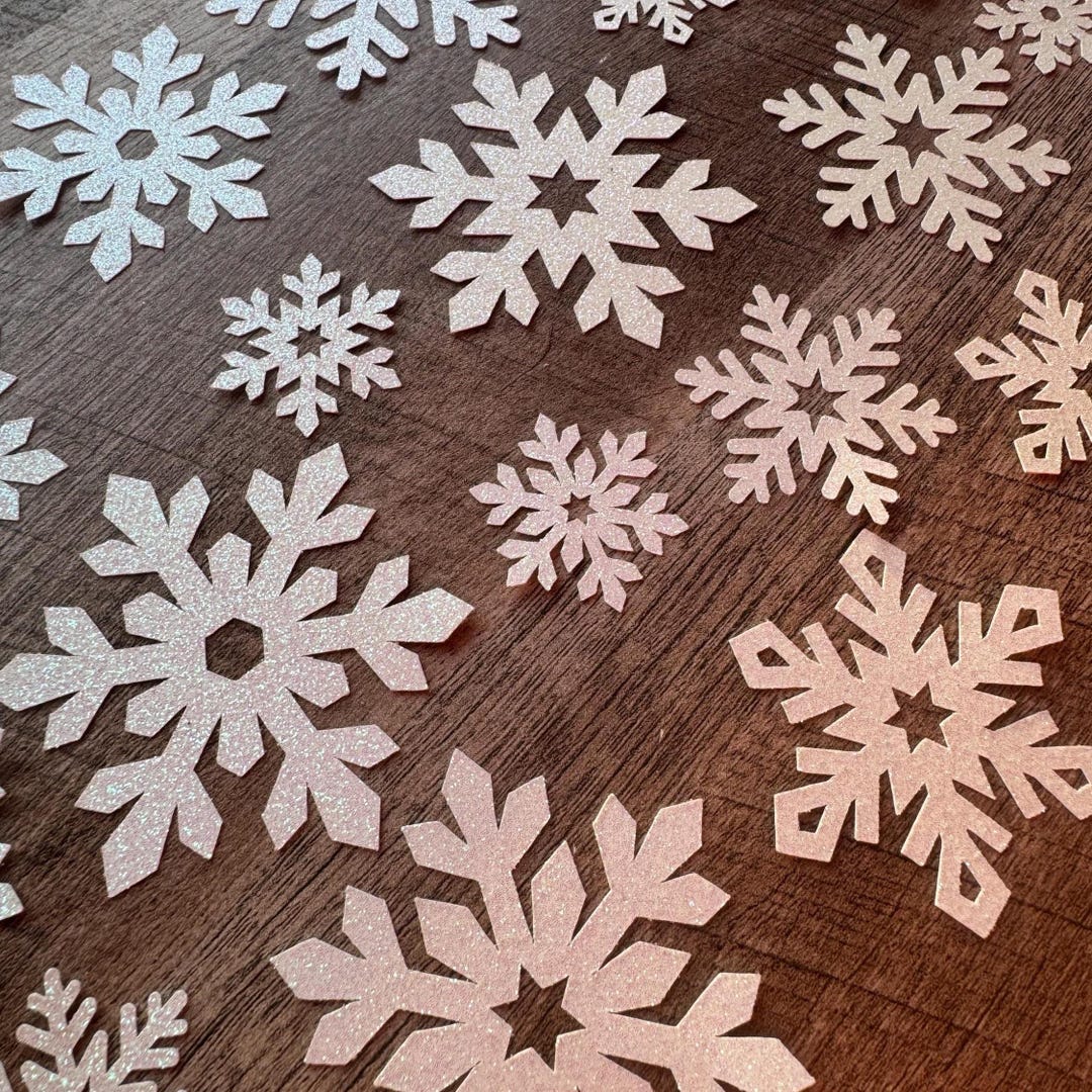 White Glitter Snowflake Die Cuts | Winter Crafts, Scrapbooking (20 ...