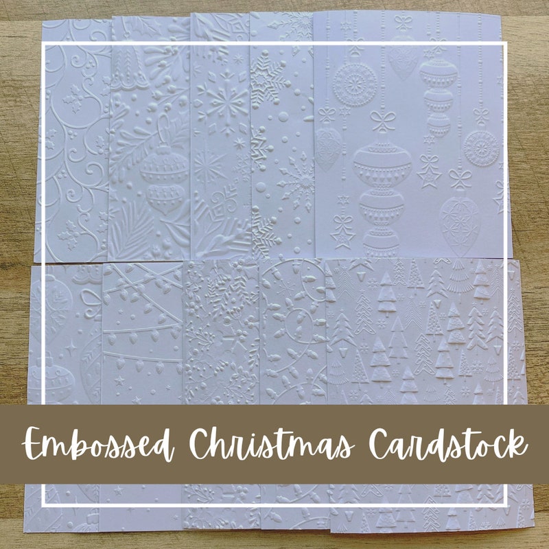White Embossed Cards - Etsy