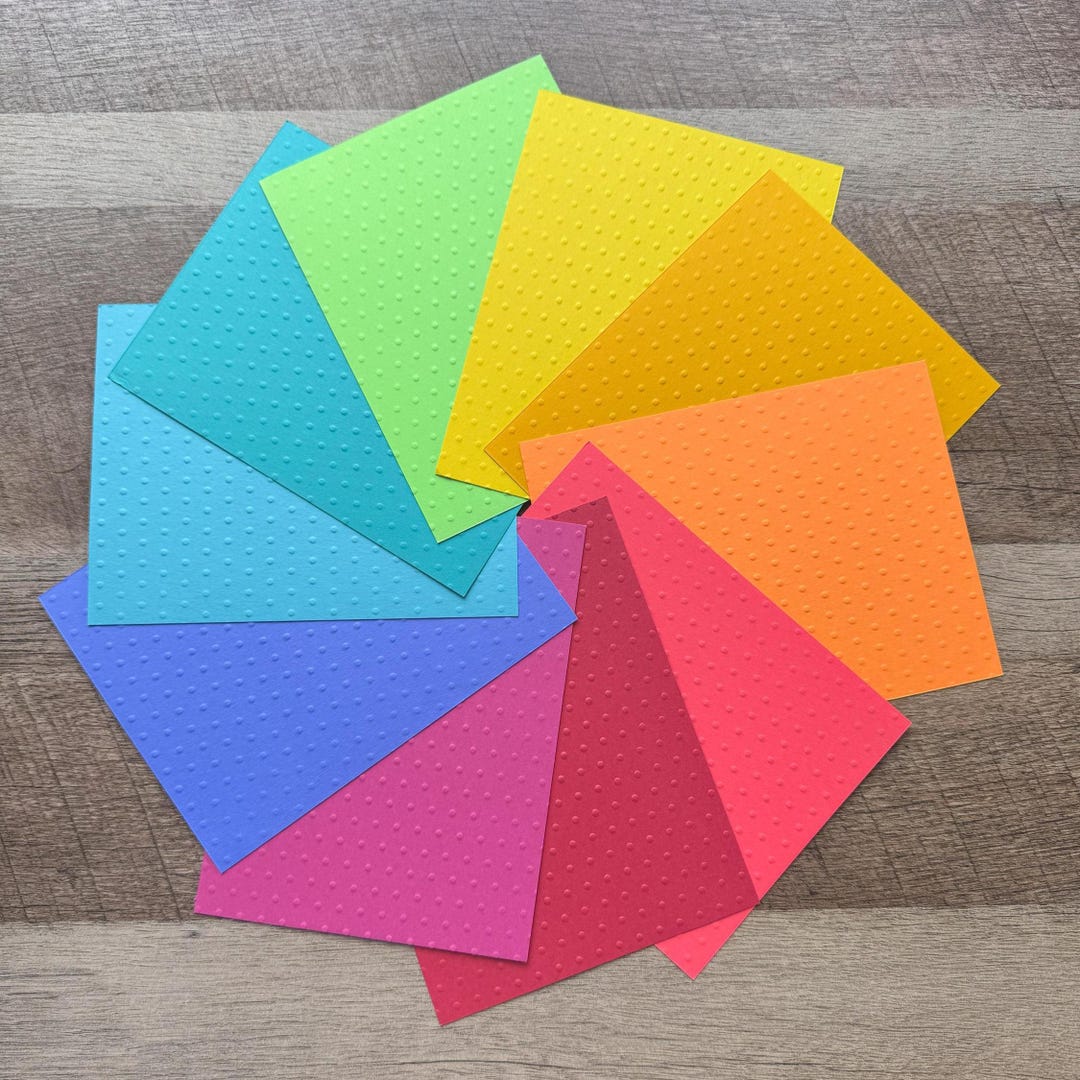 Rainbow Polka Dot Embossed Paper: A2 Scrapbooking Craft Sheets - Etsy