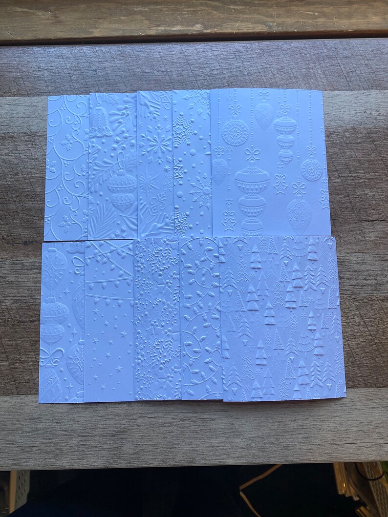 Embossed White Christmas Cardstock, Perfect for Card Making ...
