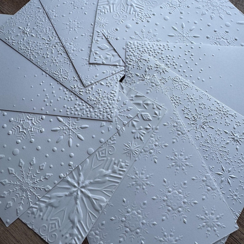 Snowflake Embossed Cardstock - A2 White Paper for Crafts, Scrapbooking ...