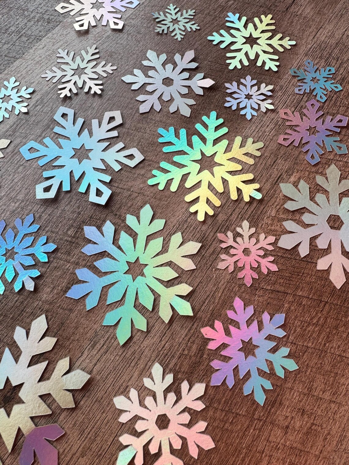 Holographic Snowflake Die Cuts – Iridescent Cardstock, Set of 20 - Etsy