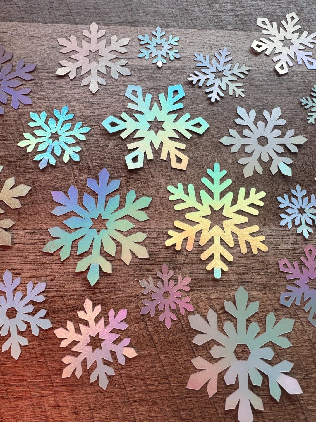 Holographic Snowflake Die Cuts – Iridescent Cardstock, Set of 20 - Etsy