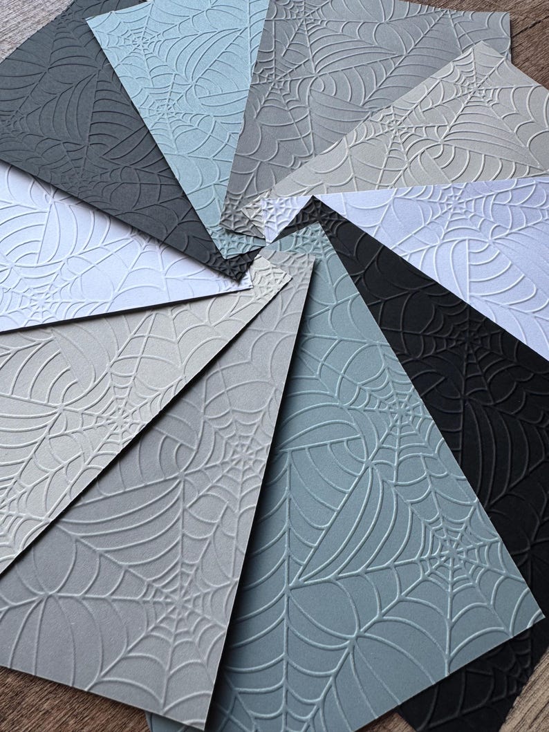 Spider Web Embossed Cardstock: Halloween Craft Paper (10 A2 Sheets) - Etsy