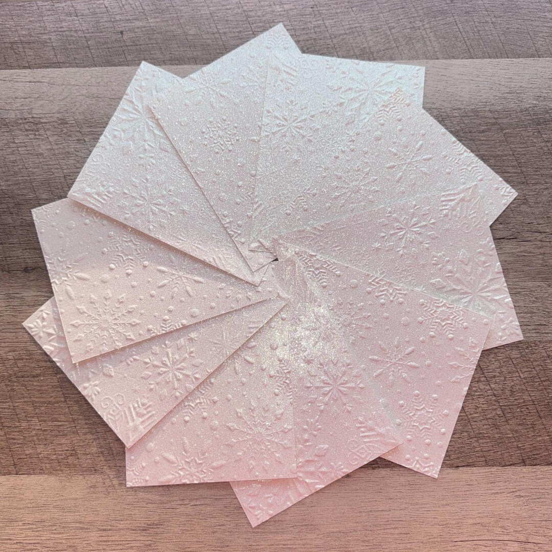 Embossed Snowflake Glitter Cardstock: Holiday Card Fronts, Winter ...