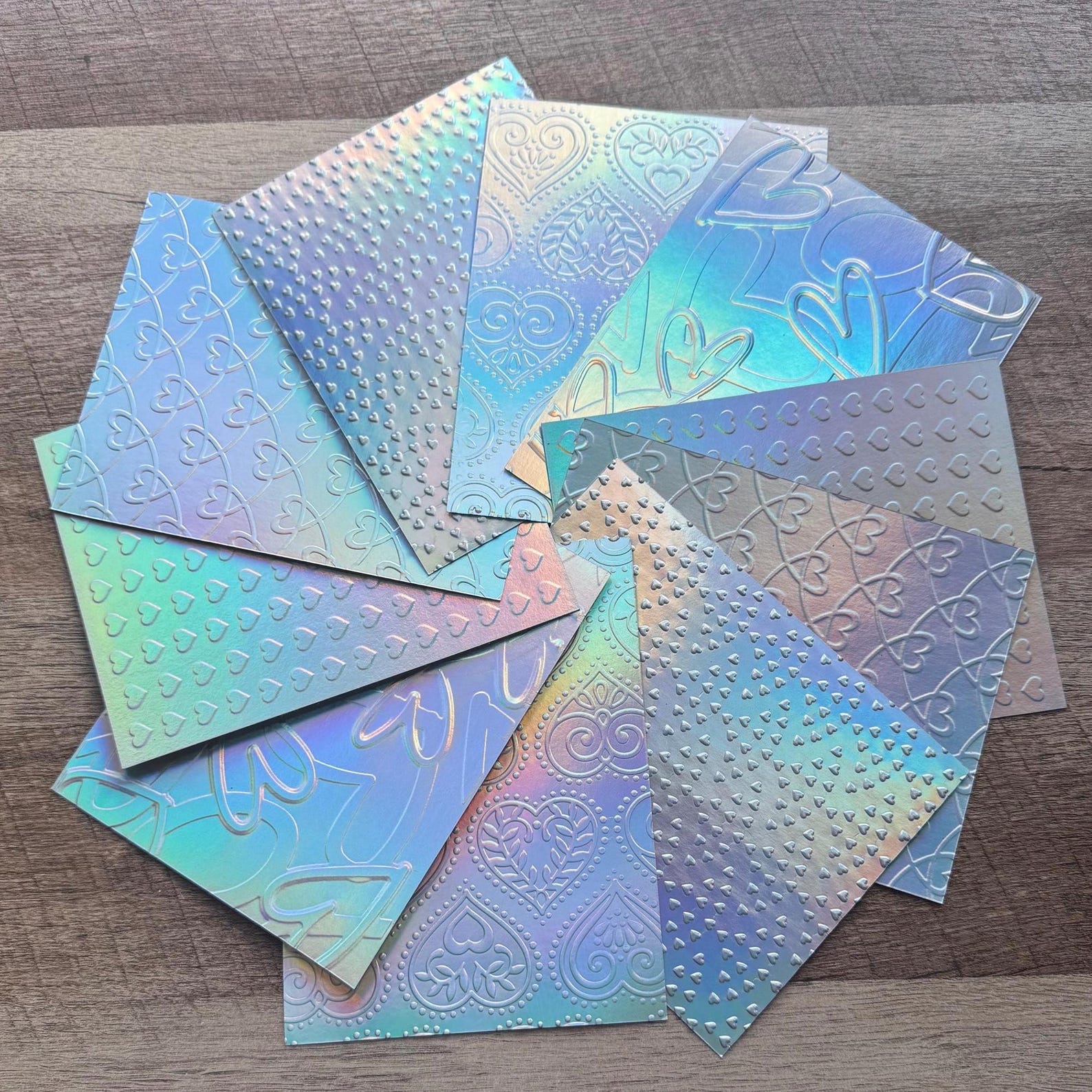 Embossed Heart Holographic Foil Card Fronts - A2 Size - DIY Crafts - Etsy