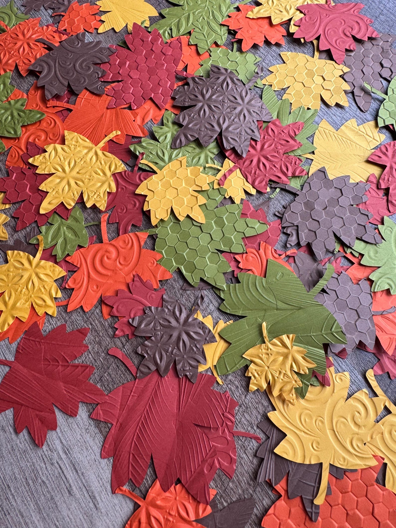 Embossed Fall Leaf Die Cuts: 100 Autumn Paper Leaves, 5 Colors - Etsy