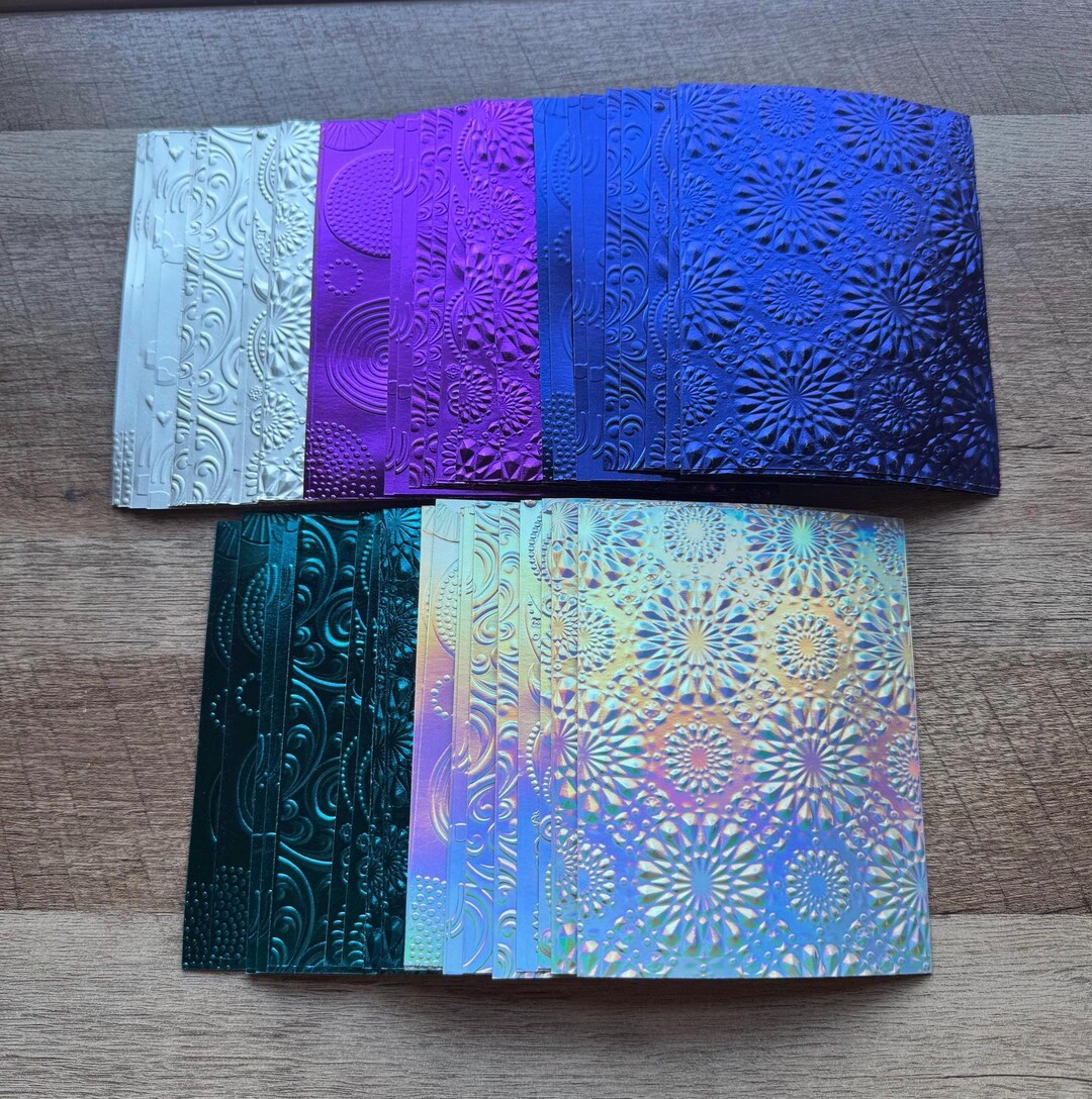 Whimsical Embossed Foil Cardstock Perfect for Scrapbooking, Card Making ...