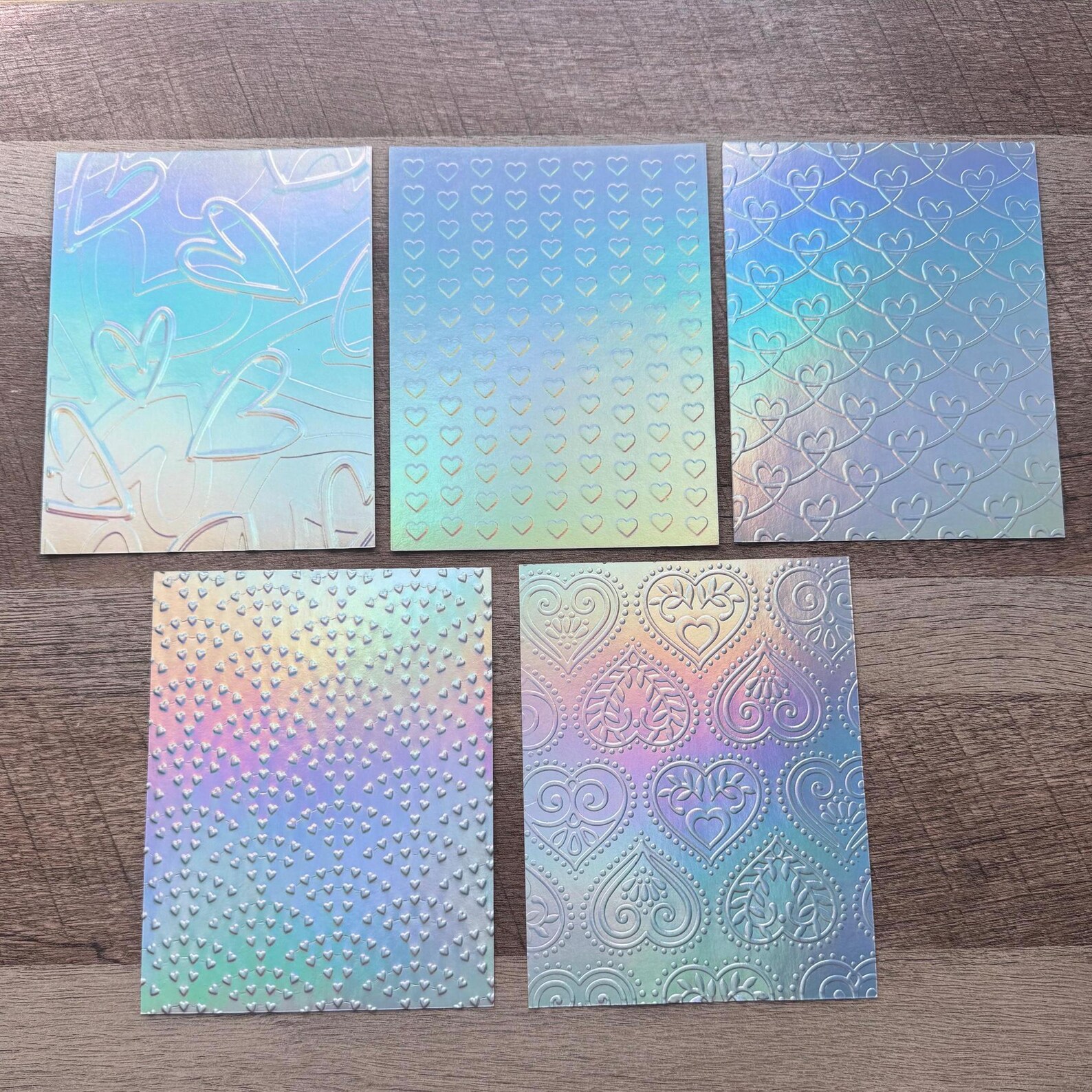 Embossed Heart Holographic Foil Card Fronts - A2 Size - DIY Crafts - Etsy
