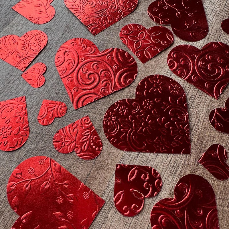 Embossed Hearts Cardstock - Etsy