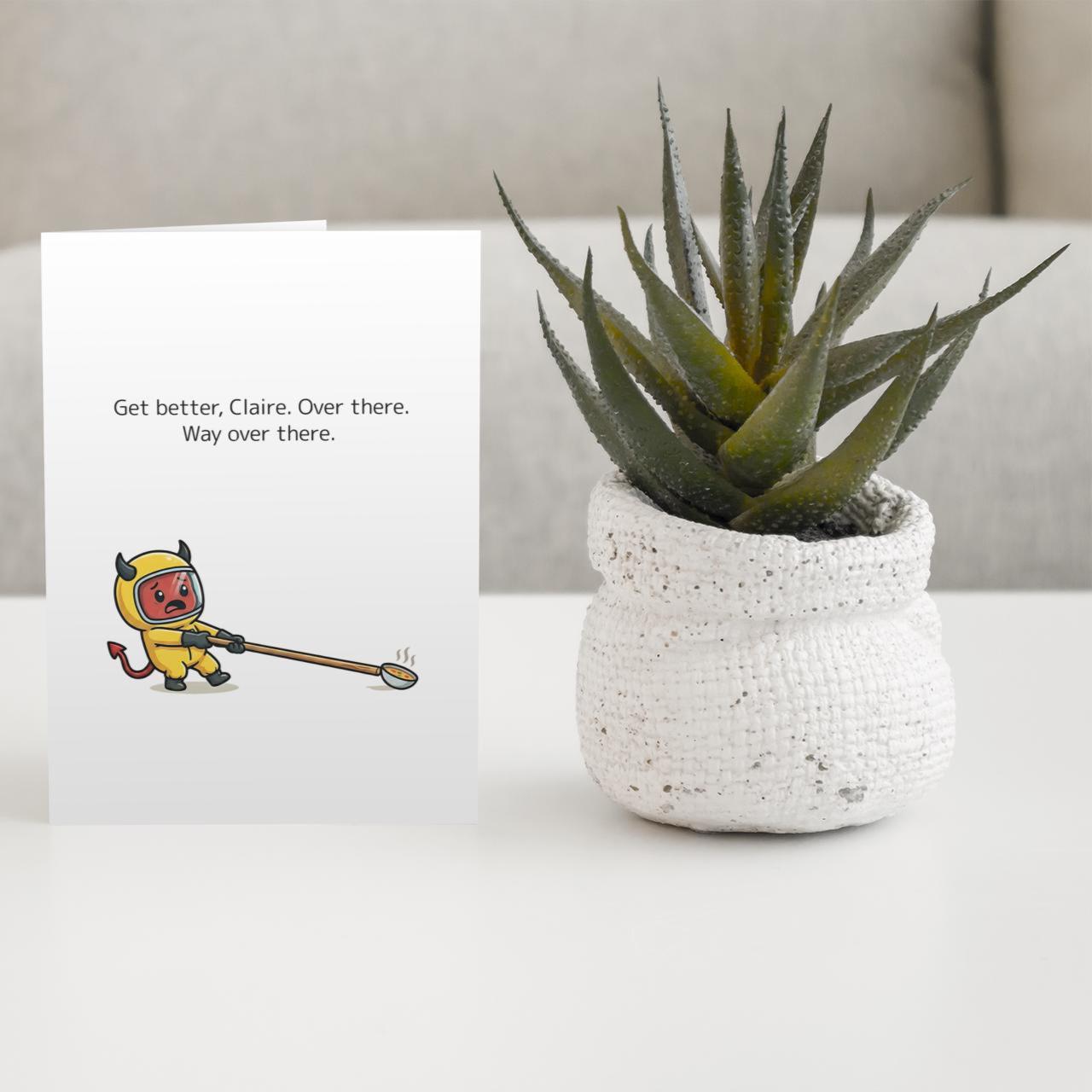 Funny Get Well Soon Card | Hella Rude "social Distancing" Devil in ...
