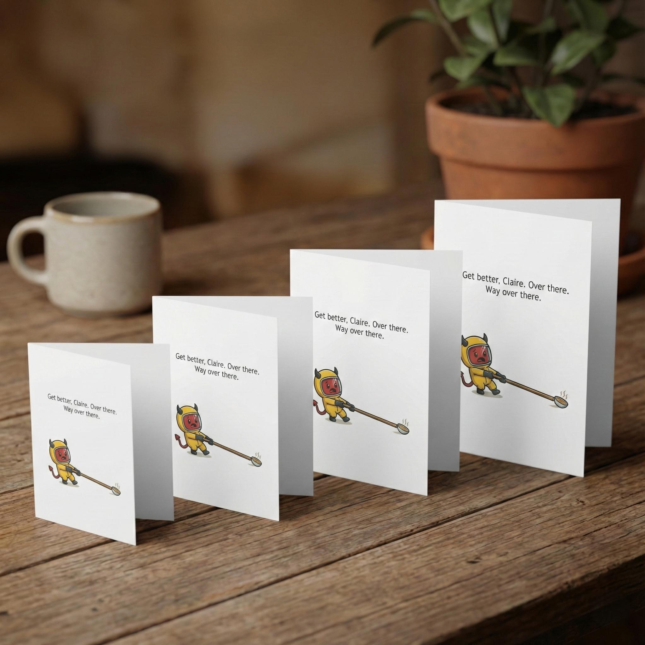 Funny Get Well Soon Card | Hella Rude "social Distancing" Devil in ...