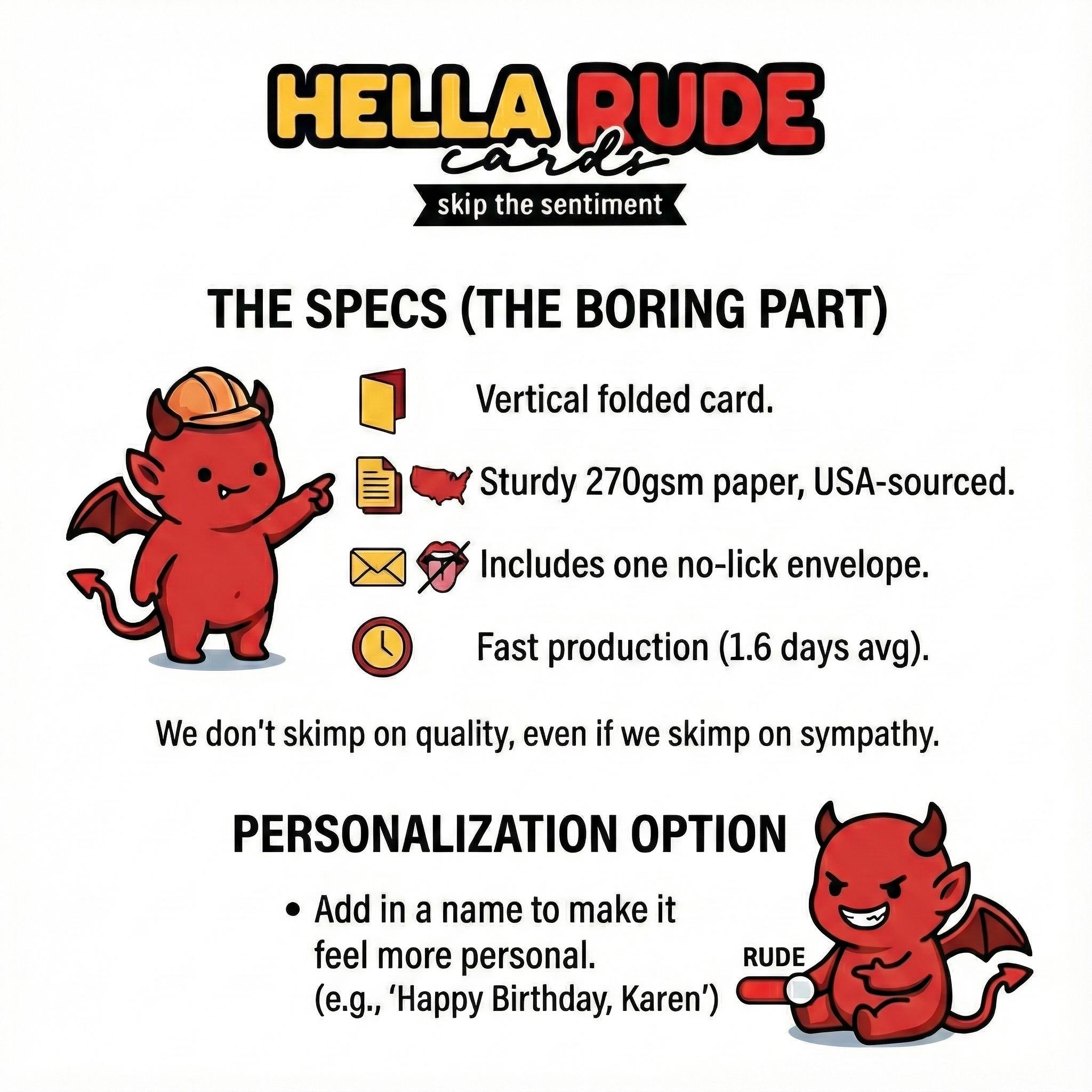 Funny Get Well Soon Card | Hella Rude "social Distancing" Devil in ...