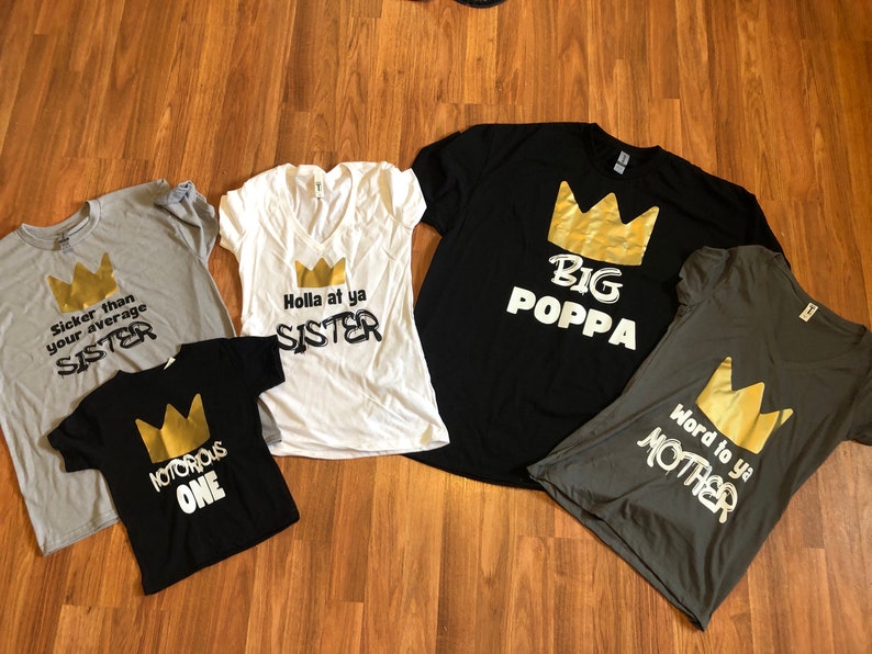 Notorious One First Birthday Family Shirt Designs for Cricket, Vinyl ...