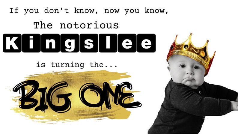 Notorious One First Birthday Invitations and Cover Event Photo Made to ...