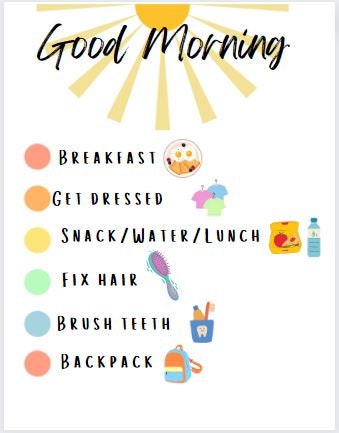 Morning Checklist for Kids and Teens Digital Download Printable Kid ...