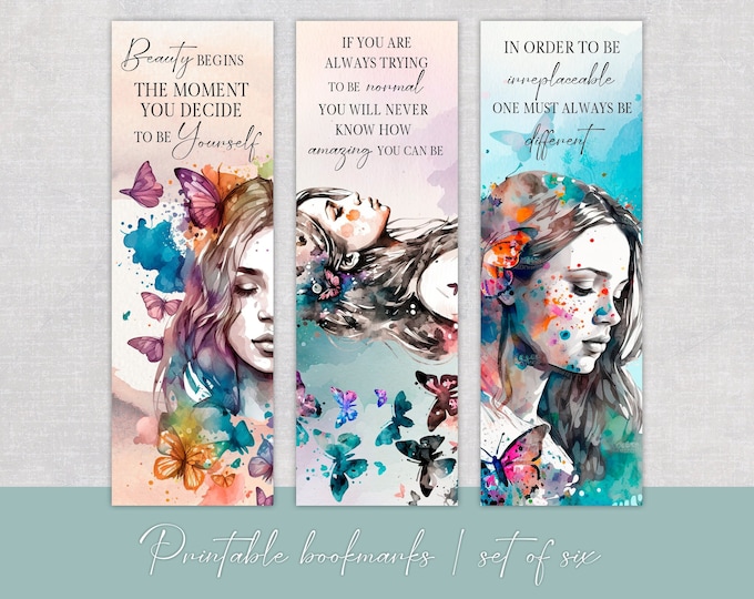 Printable Cat Bookmarks, Instant Download, Cat Bookmark, Inspirational ...
