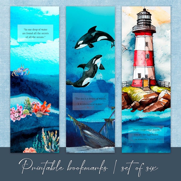 Japanese Inspired Printable Bookmarks, Watercolor Bookmarks, Ink Art ...