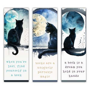 Printable Cat Bookmarks, Instant Download, Cat Bookmark, Inspirational ...
