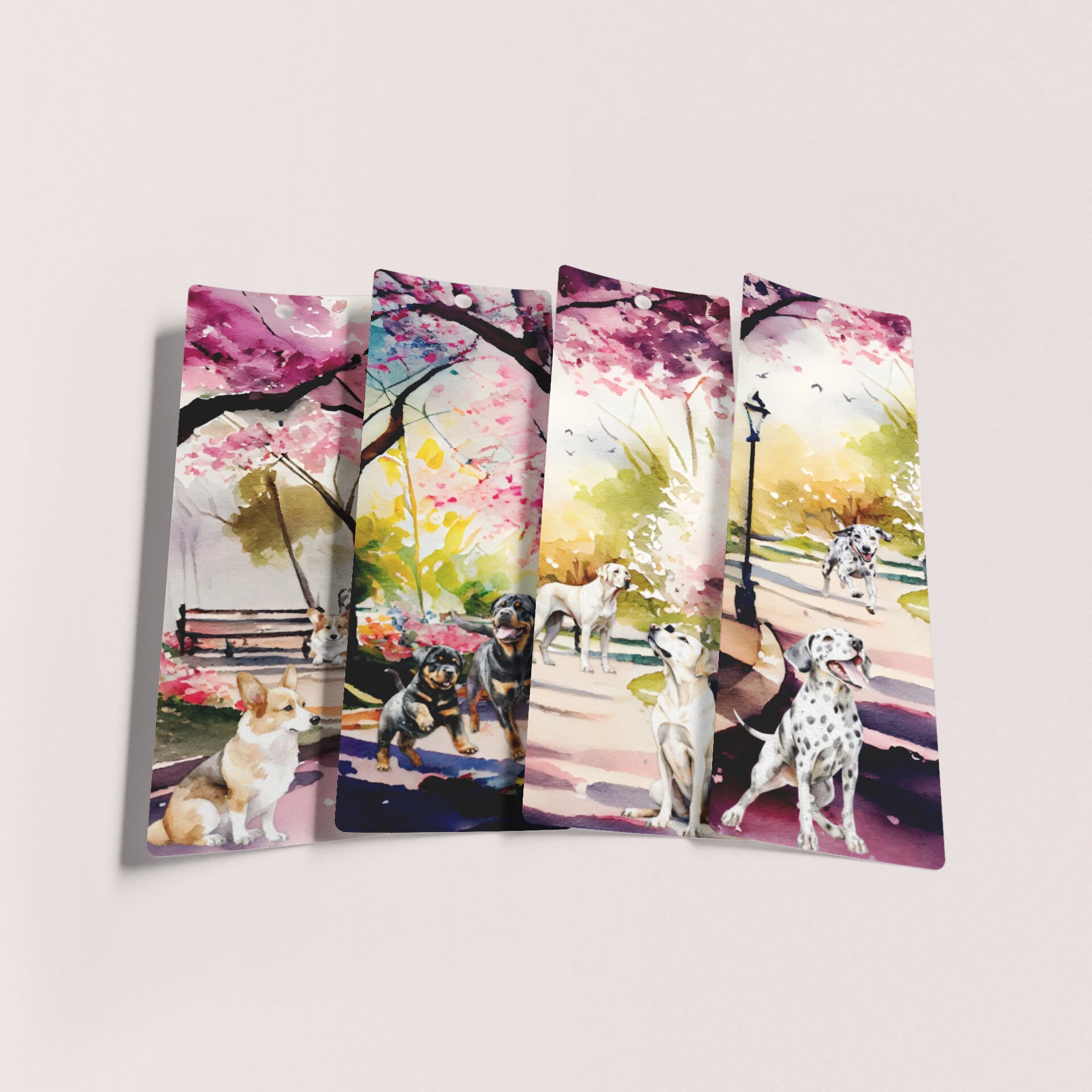 Printable Dog Bookmarks Cherry Blossom, Instant Download, Dalmatian ...