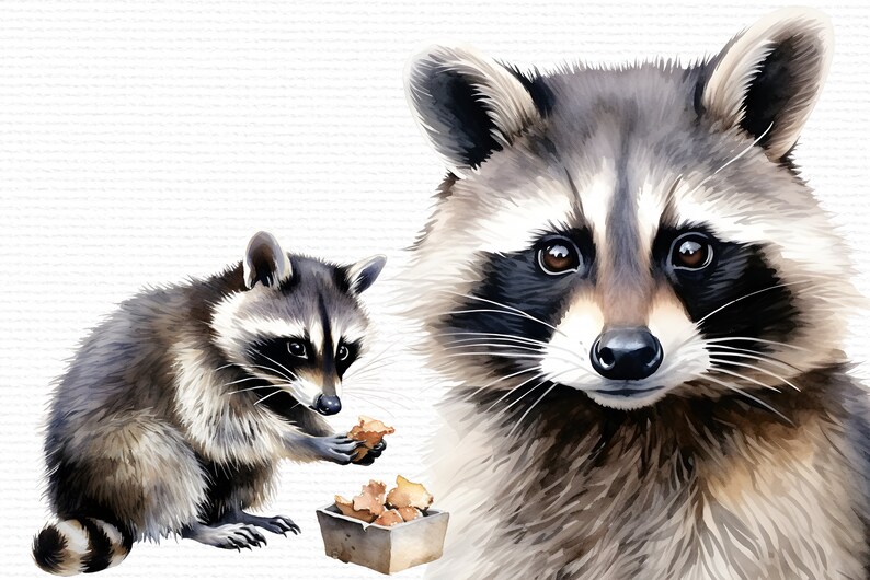 Raccoon Watercolor Clipart, Raccoon Illustration, Transparent PNG ...