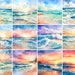 Watercolor Beach Backgrounds, Summer Backgrounds, Digital Paper, Beach ...