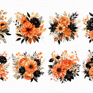 Watercolor Halloween Flowers Clipart, Transparent PNG, Floral Clipart ...