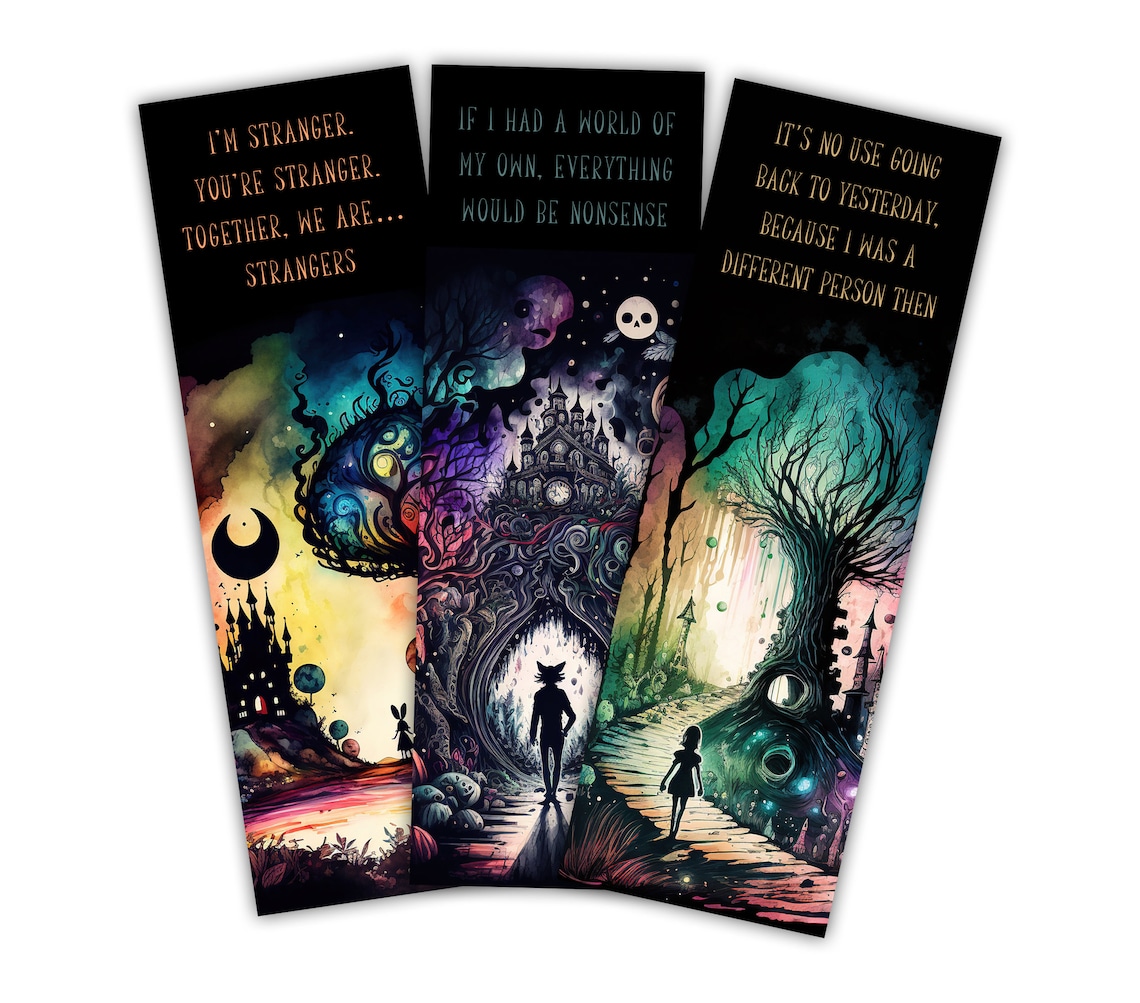 Printable Wonderland Bookmarks, Alice in Wonderland Quotes, Instant ...