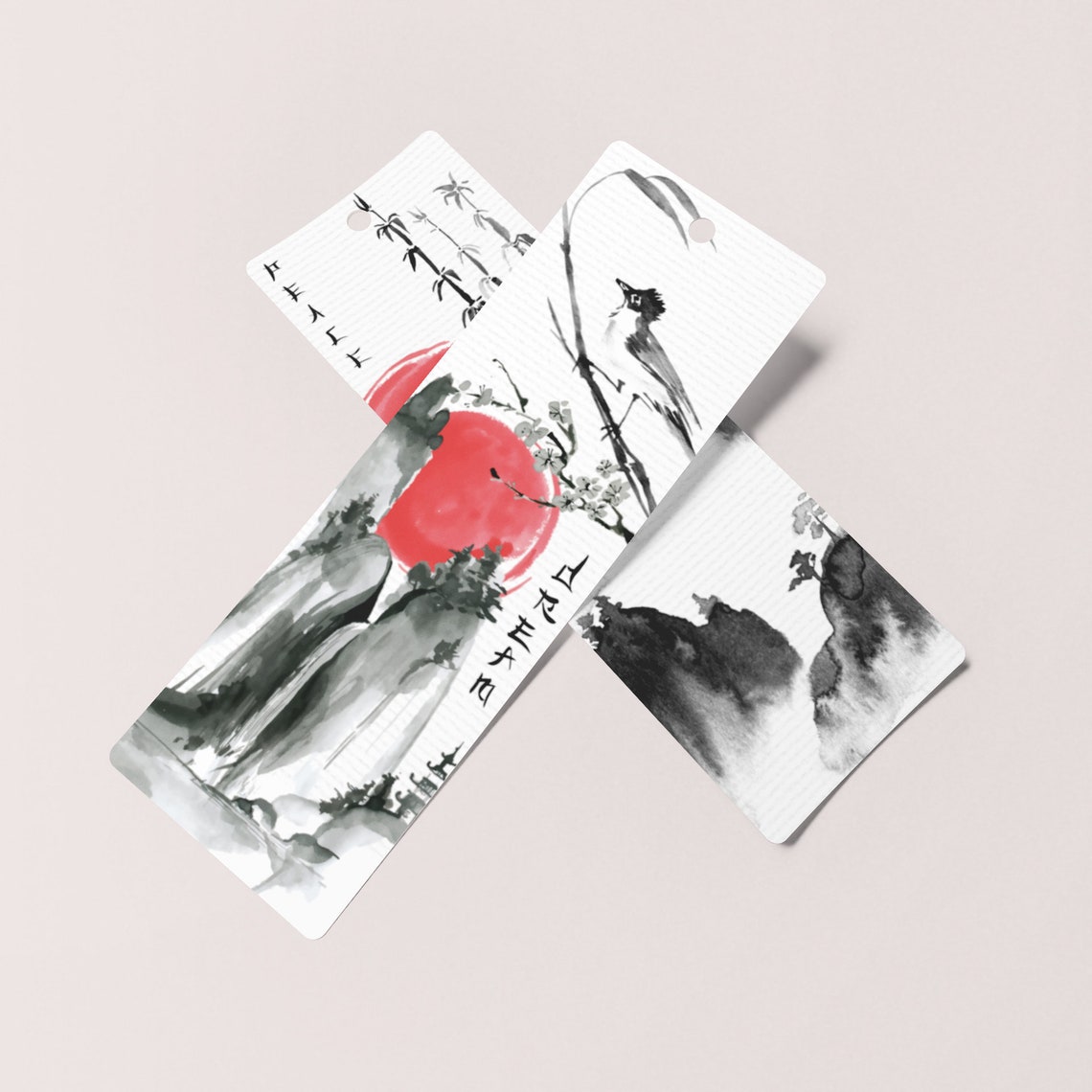 Japanese Inspired Printable Bookmarks, Watercolor Bookmarks, Ink Art ...