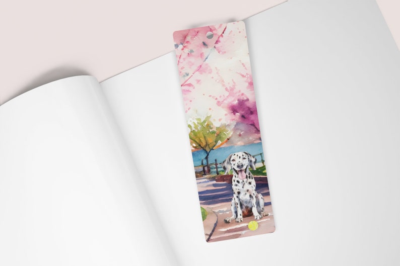 Printable Dog Bookmarks Cherry Blossom, Instant Download, Dalmatian ...