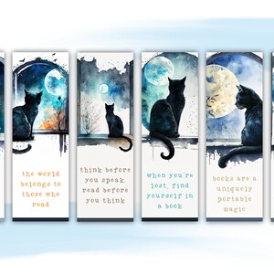 Printable Cat Bookmarks, Instant Download, Cat Bookmark, Inspirational ...