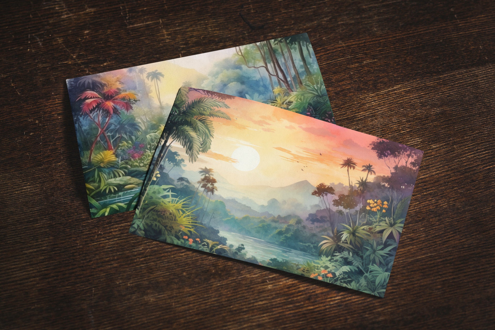 Jungle Landscape Watercolor Backgrounds, Landscape Backgrounds, Jungle ...