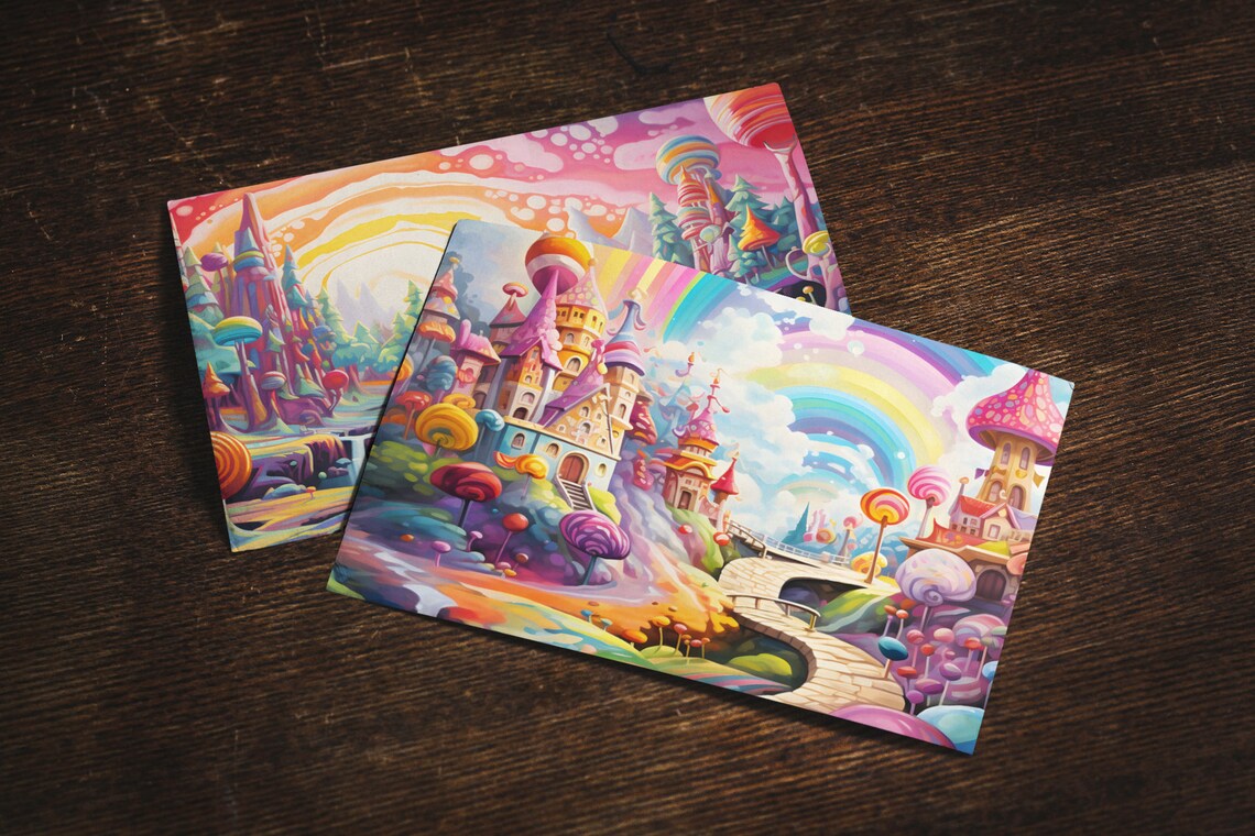 Candyland Watercolor Backgrounds, Psychedelic Backgrounds, Instant ...