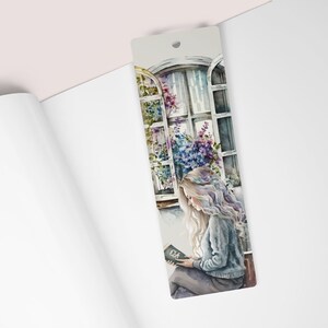 Girl With A Book Printable Watercolor Bookmarks, Instant Download, Girl ...