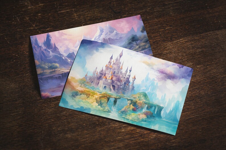 Fantasy World Watercolor Backgrounds, Fantasy, Fairytale Background ...