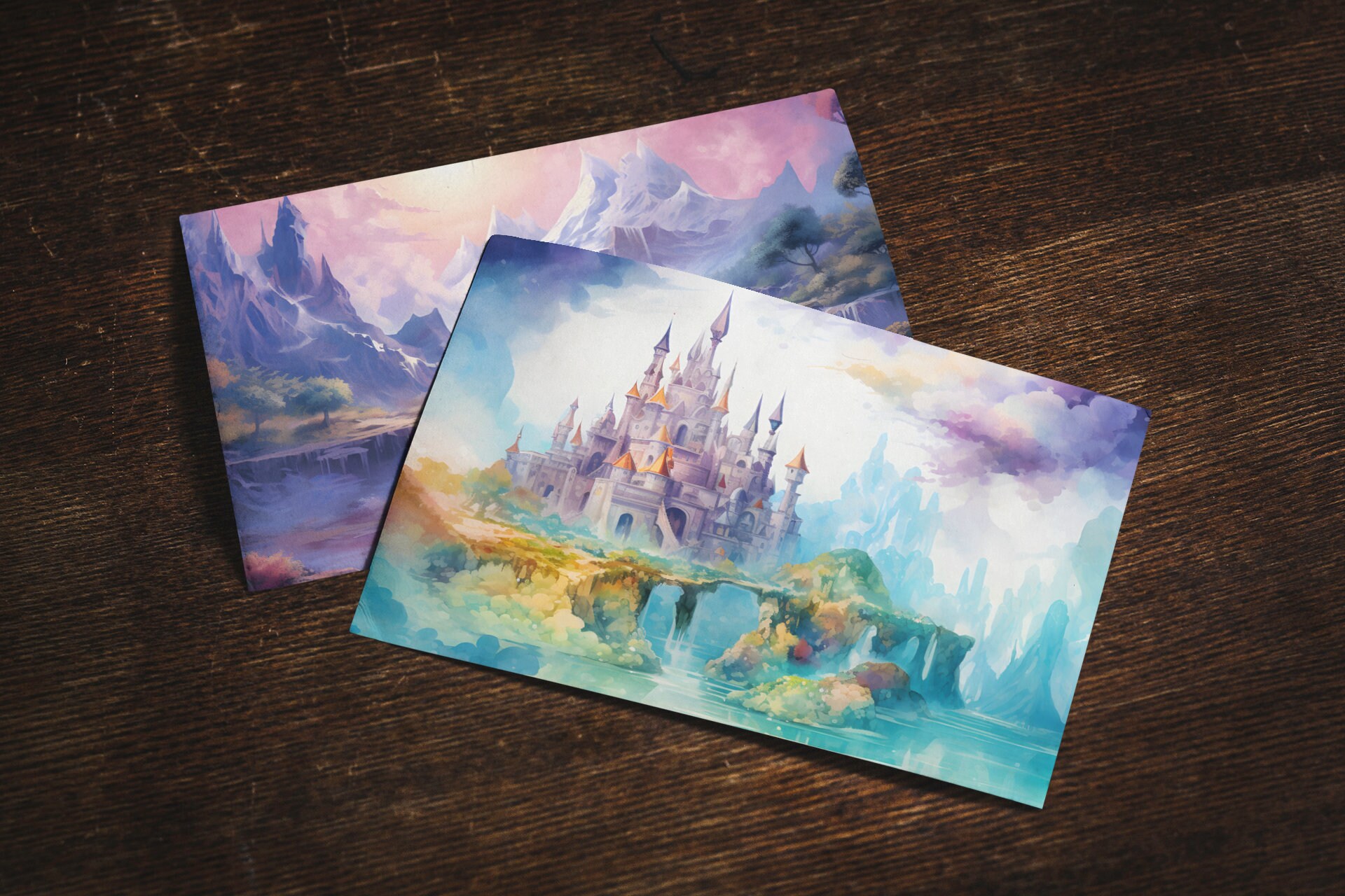 Fantasy World Watercolor Backgrounds, Fantasy, Fairytale Background ...