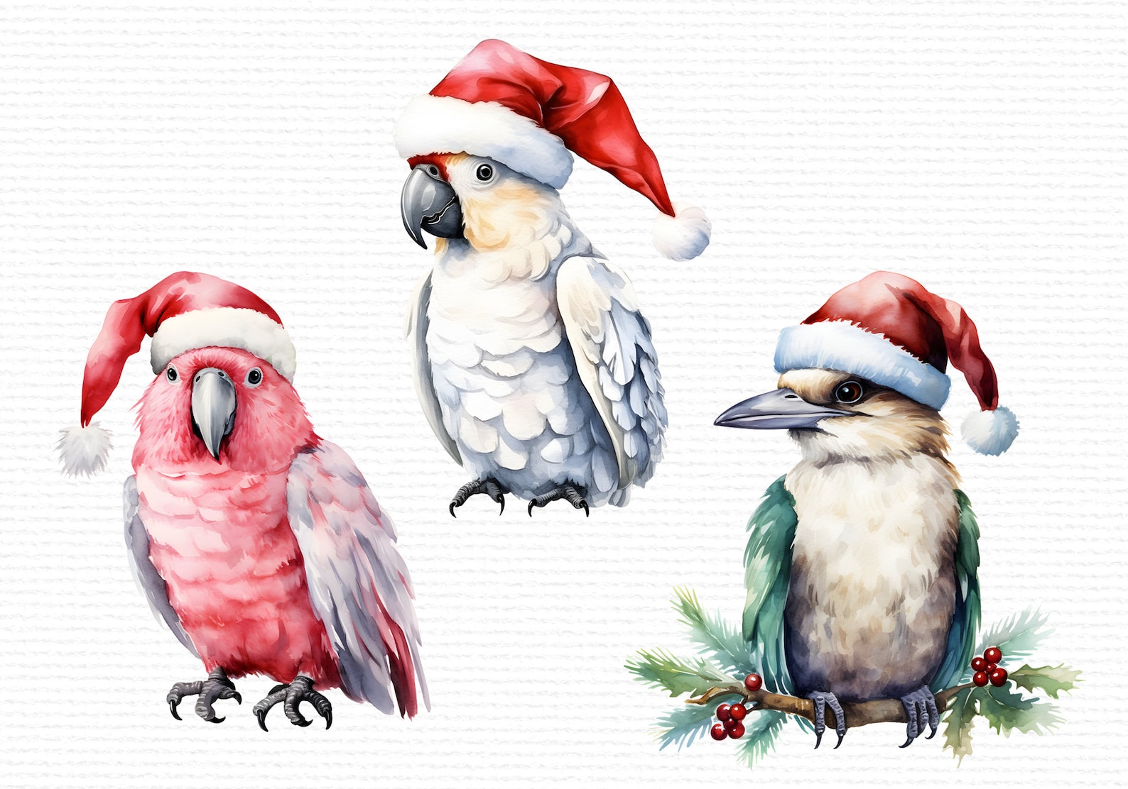 Christmas Australian Animals Watercolor Clipart Kangaroo - Etsy