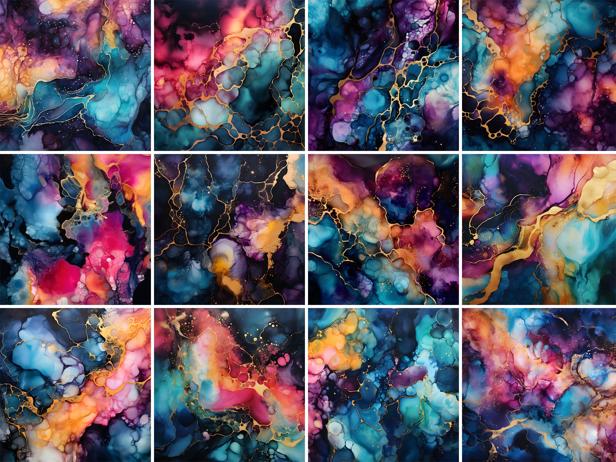 Alcohol Ink Galaxy Digital Paper, Instant Download, Printable Pattern ...