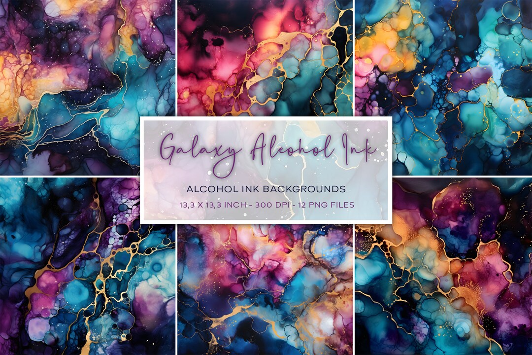 Alcohol Ink Galaxy Digital Paper, Instant Download, Printable Pattern ...