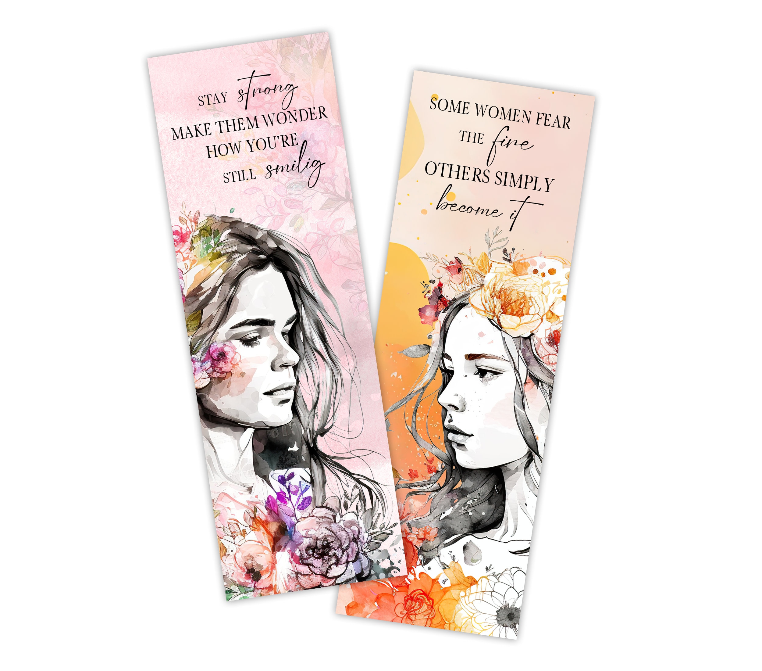 Printable Watercolor Girly Bookmarks, Inspirational Quotes, Empowering ...