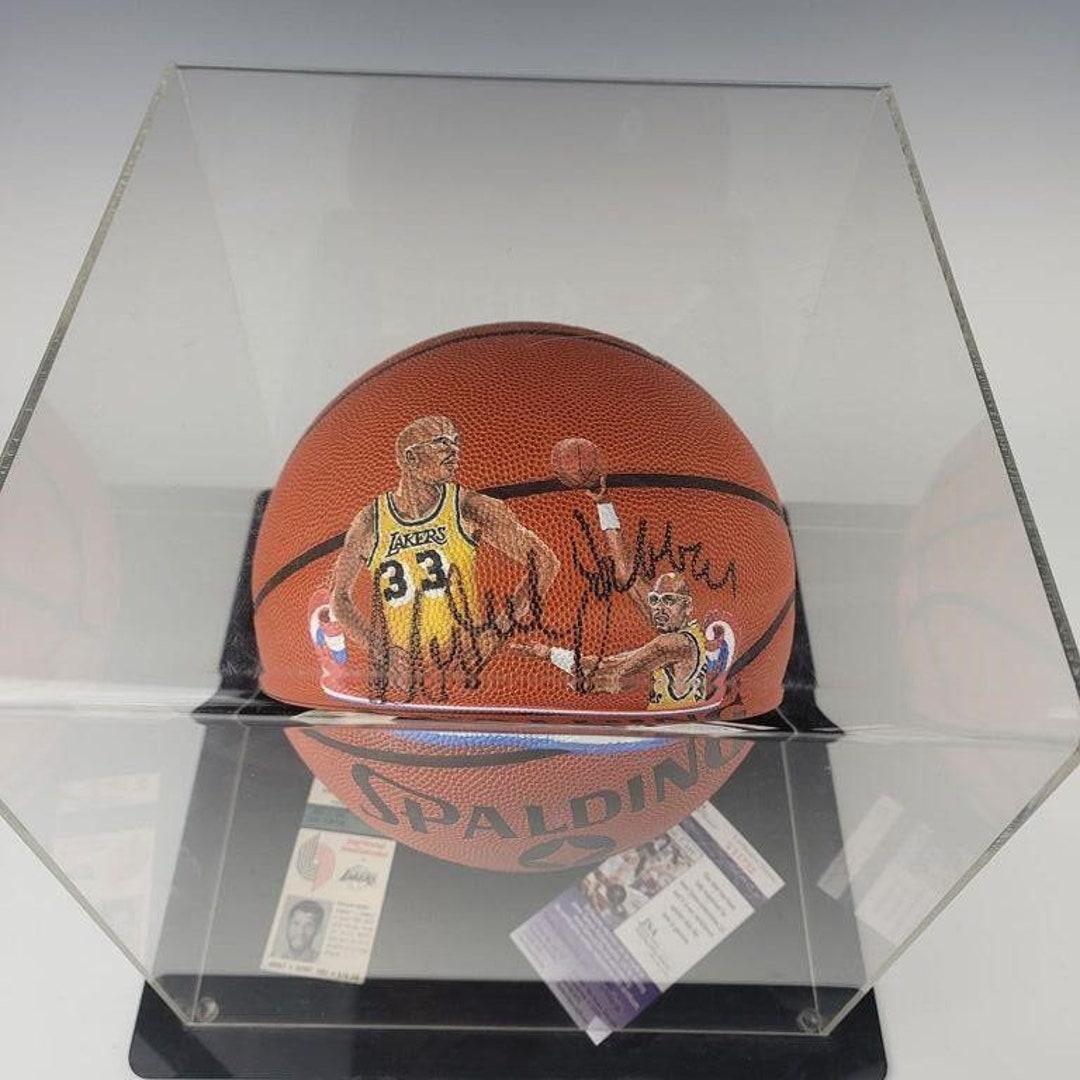 Kareem Abdul-jabbar Lakers JSA Official Autographed Hand Painted NBA Basketball & Game Ticket - Etsy