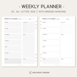 Weekly Planner Notes Printable PDF Weekly Planner Template - Etsy