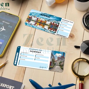Surprise Trip Boarding Pass Ticket Template | Editable & Printable ...