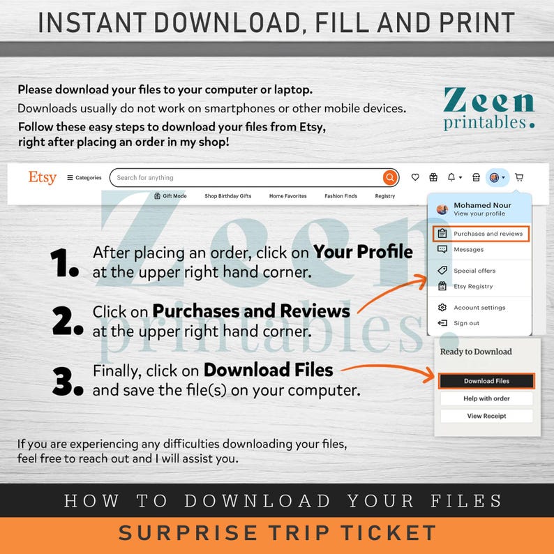 Surprise Trip Boarding Pass Ticket Template Editable Printable
