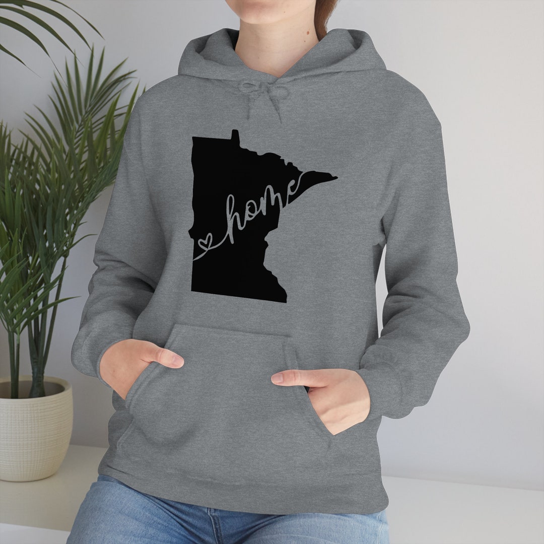 MN Minnesota Home Cursive Heart Hoodie - Etsy