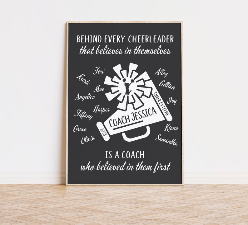 Cheer Coach Gifts, Personalized Cheer Coach Poster, Gift From Cheer Mom ...