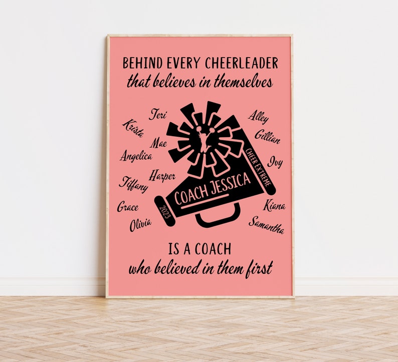 Cheer Coach Gifts, Personalized Cheer Coach Poster, Gift From Cheer Mom ...