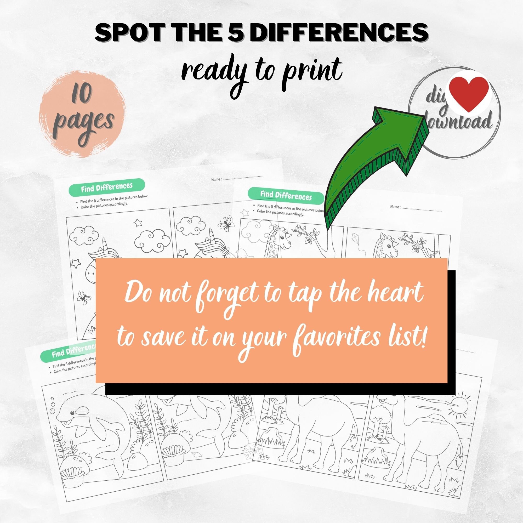 Spot the Differences Game for Kids Printable Nursery Activity - Etsy Australia